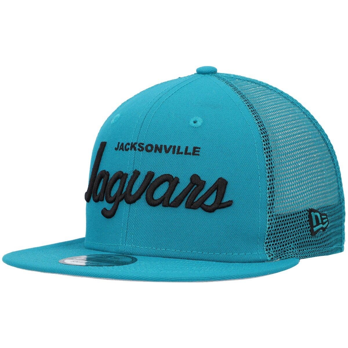 New Era Men's New Era Teal Jacksonville Jaguars Script 9FIFTY Trucker ...