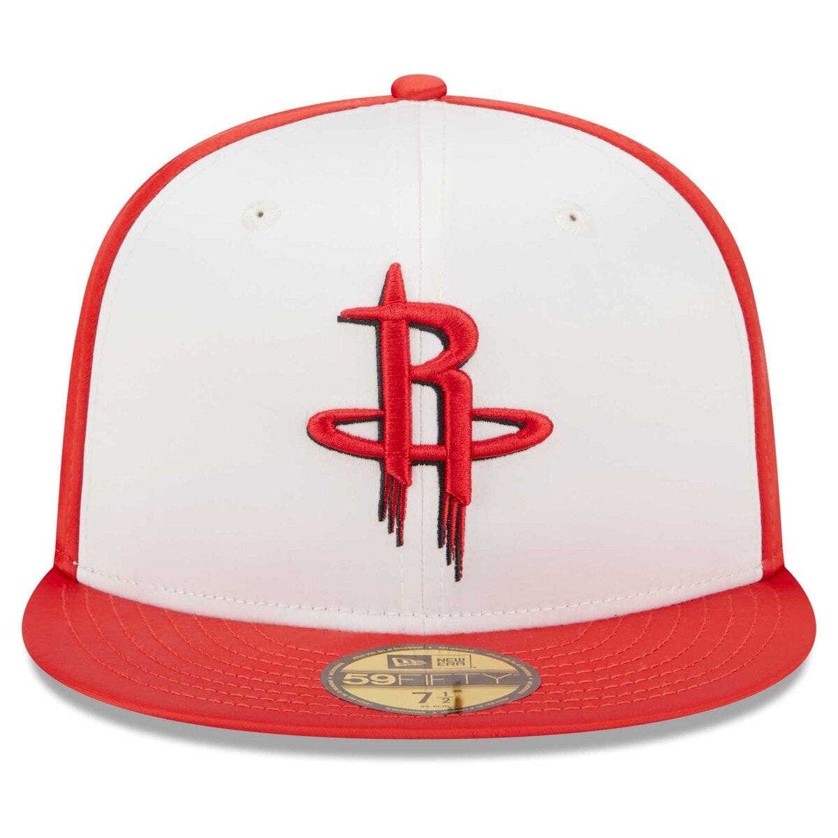 New Era Men's New Era White Houston Rockets Throwback Satin 59FIFTY ...