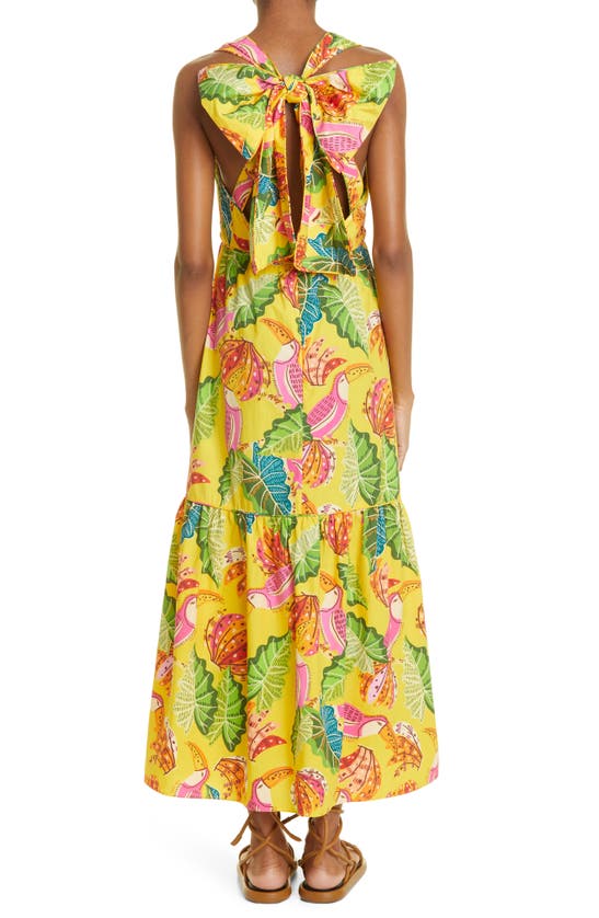 Farm Rio Yellow Beaks & Bananas Print Cotton Maxi Sundress In Multi ...