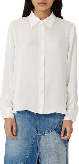 maje maja Silk Button-Up Blouse | Nordstrom