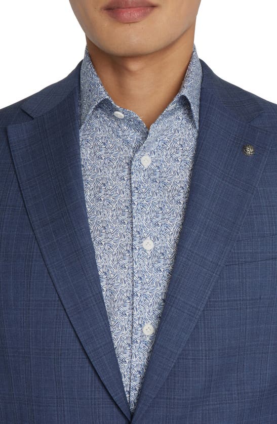 Jack Victor Esprit Soft Constructed Plaid Stretch Wool Suit In Blue ...