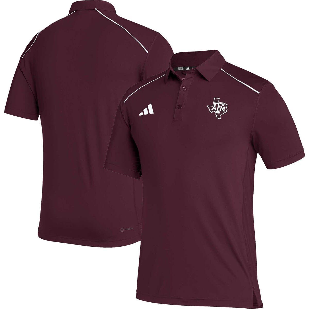 adidas Men's adidas Maroon Texas A&M Aggies Coaches AEROREADY Polo ...