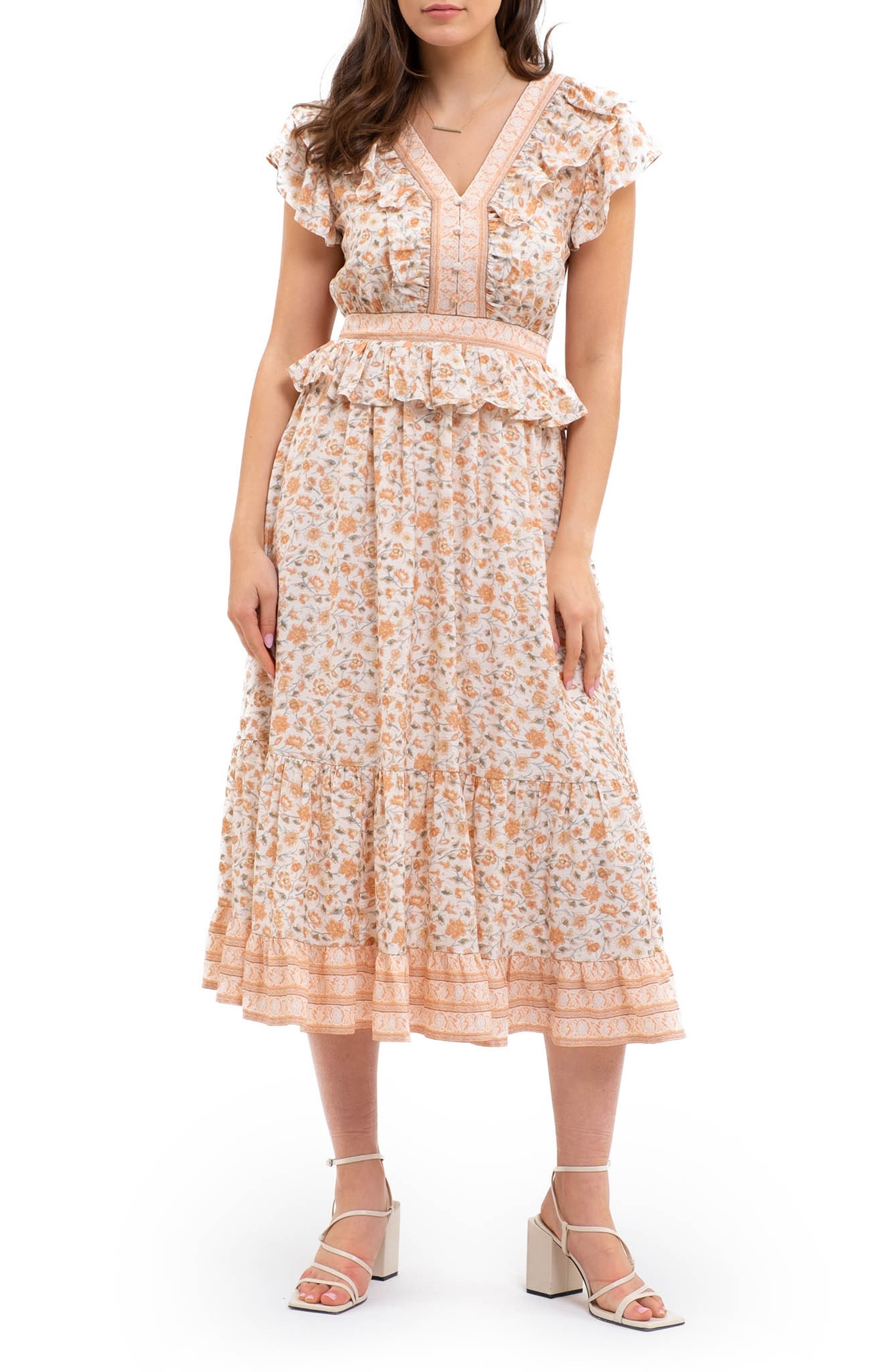 Blu Pepper Ruffle Waist Midi Dress | Nordstromrack