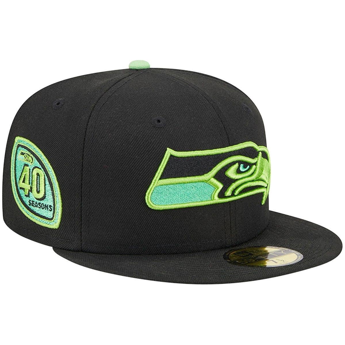 New Era Men's New Era Black Seattle Seahawks Pop 59FIFTY Fitted Hat ...