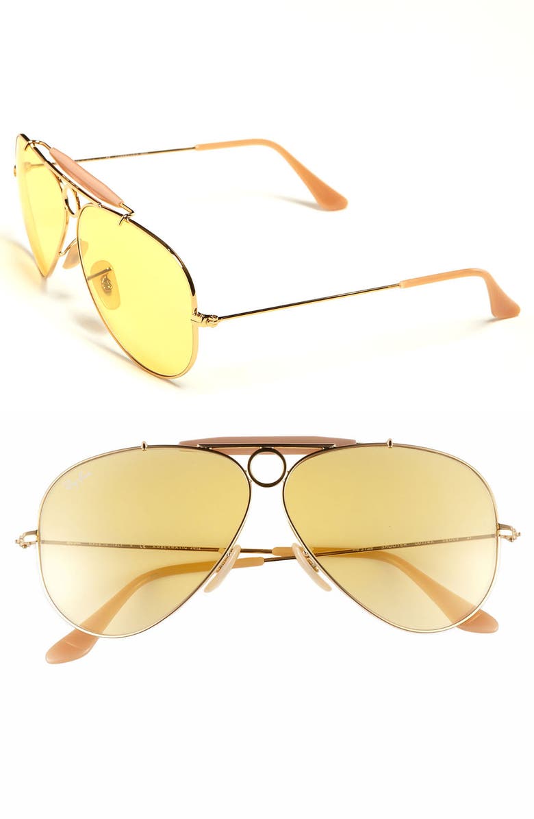 Ray Ban Shooter Ambermatic 58mm Aviator Sunglasses Nordstrom