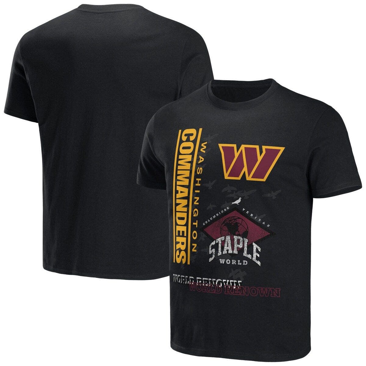 STAPLE Men's NFL x Staple Black Washington Commanders World Renowned T ...