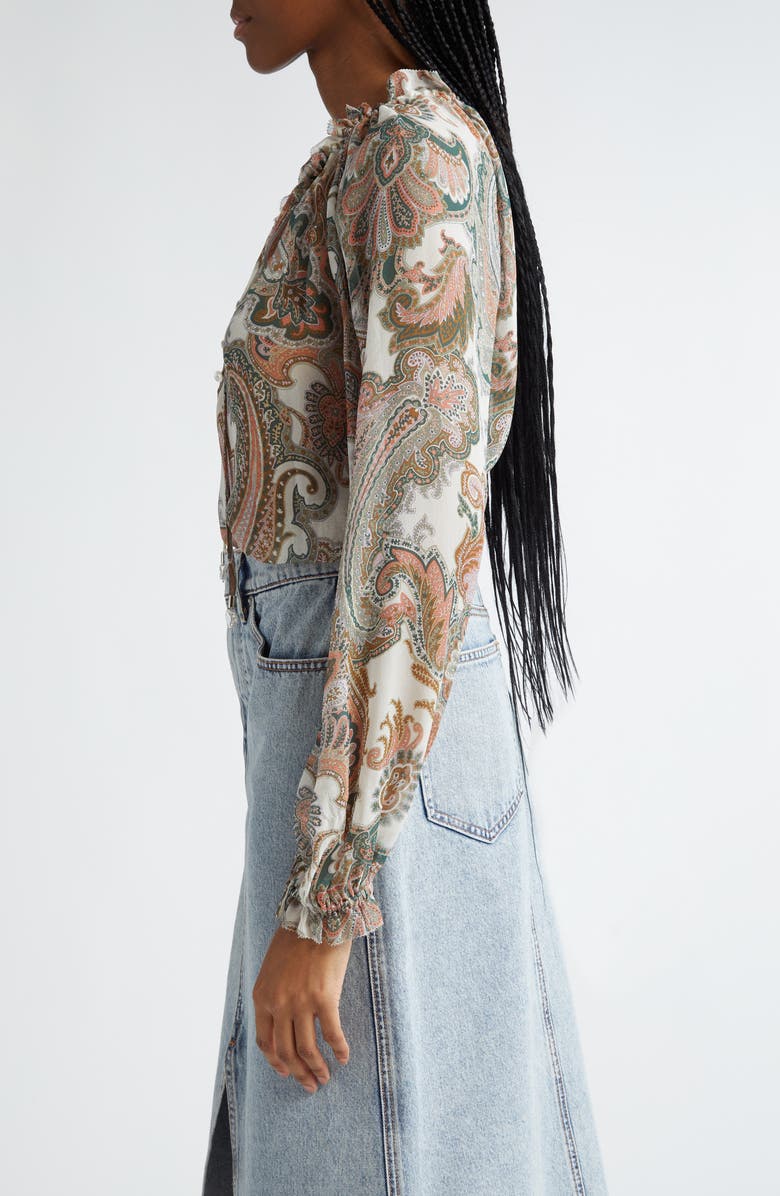 Veronica Beard Antoinette Paisley Silk Top | Nordstrom