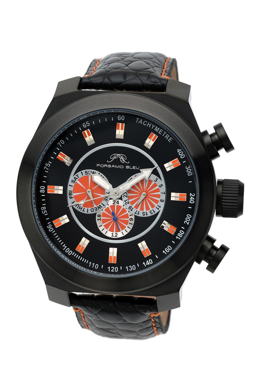 Porsamo Bleu | Men's Sydney G Genuine Leather Swiss Quartz Watch ...