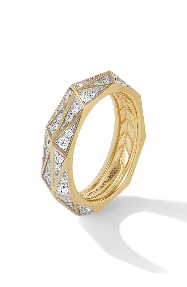 David Yurman Men's Torqued Faceted Band Ring in 18K Yellow Gold with ...
