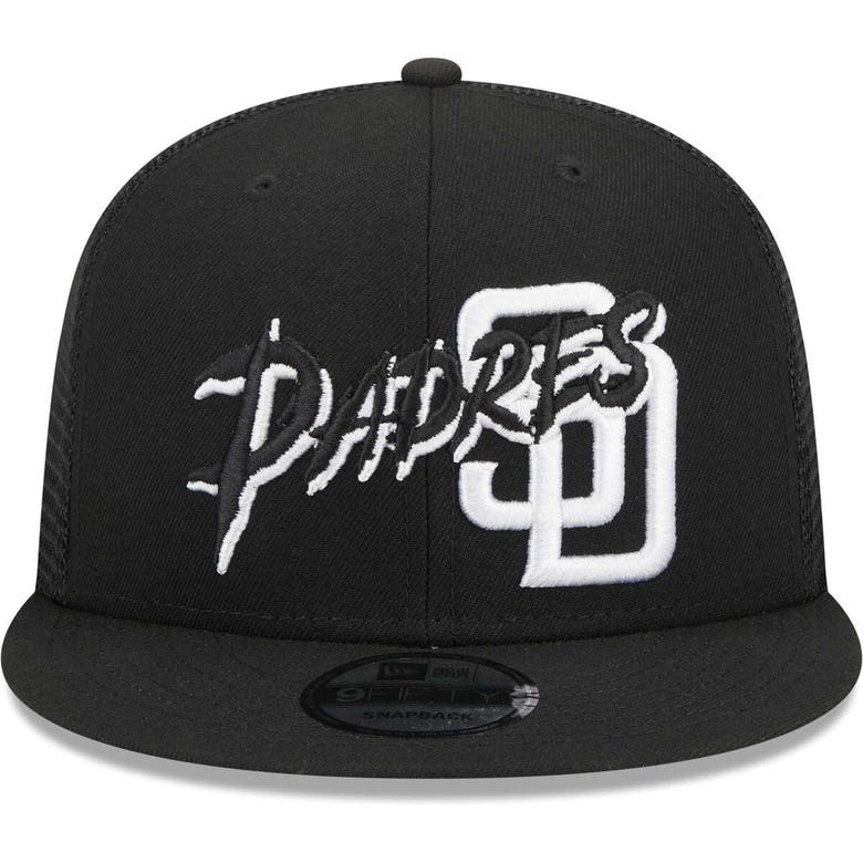 New Era Black San Diego Padres Street Trucker 9fifty Snapback Hat ...