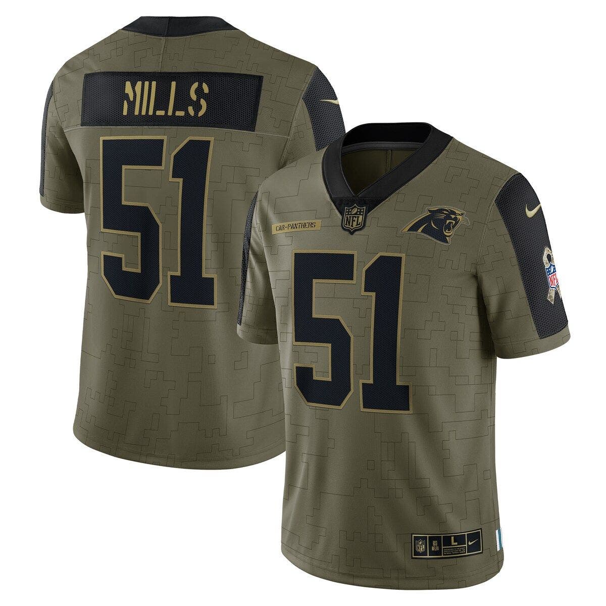 Nike Men's Nike Sam Mills Olive Carolina Panthers 2021 Salute To ...