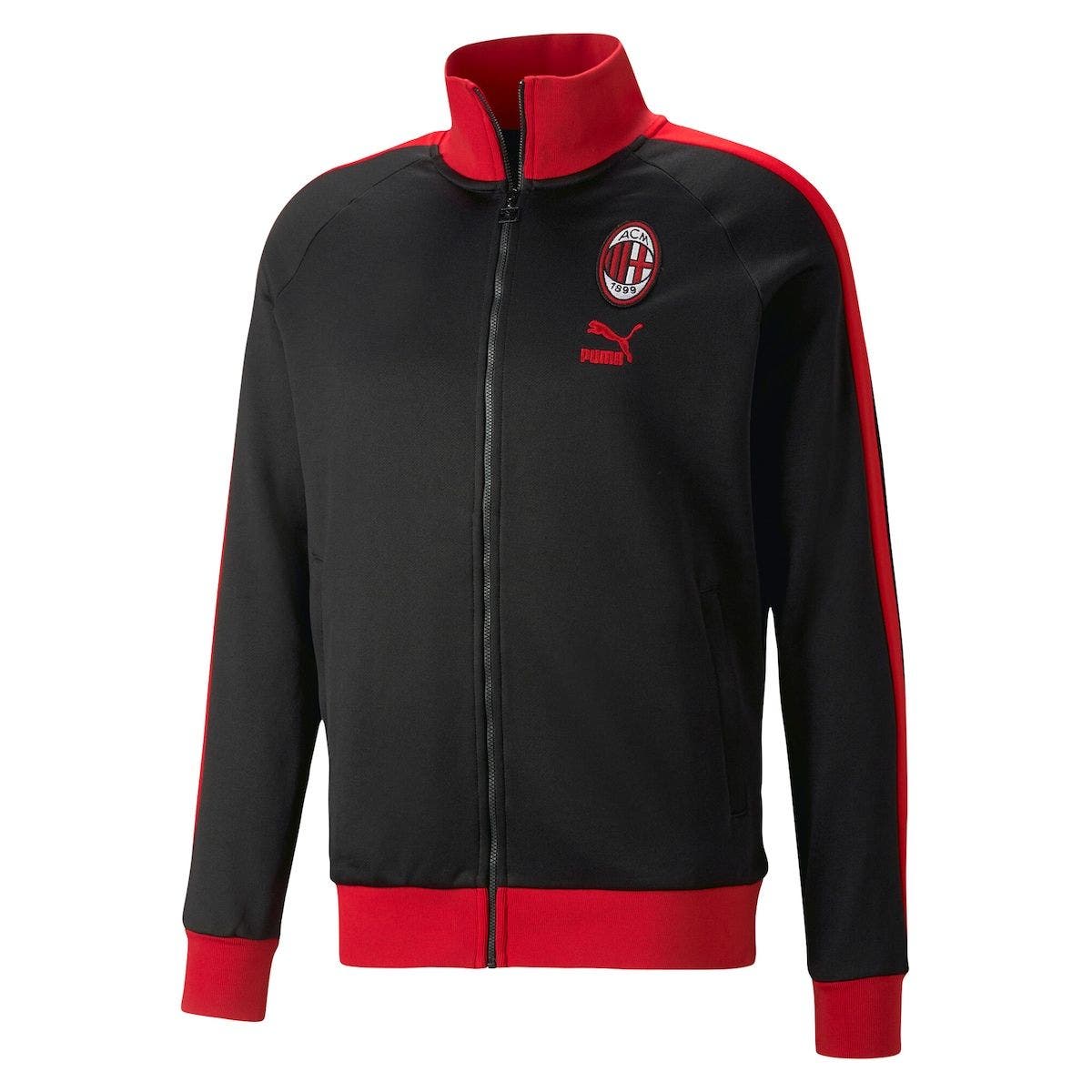 PUMA Men's Puma Black AC Milan ftblHeritage T7 Raglan Full-Zip Track ...