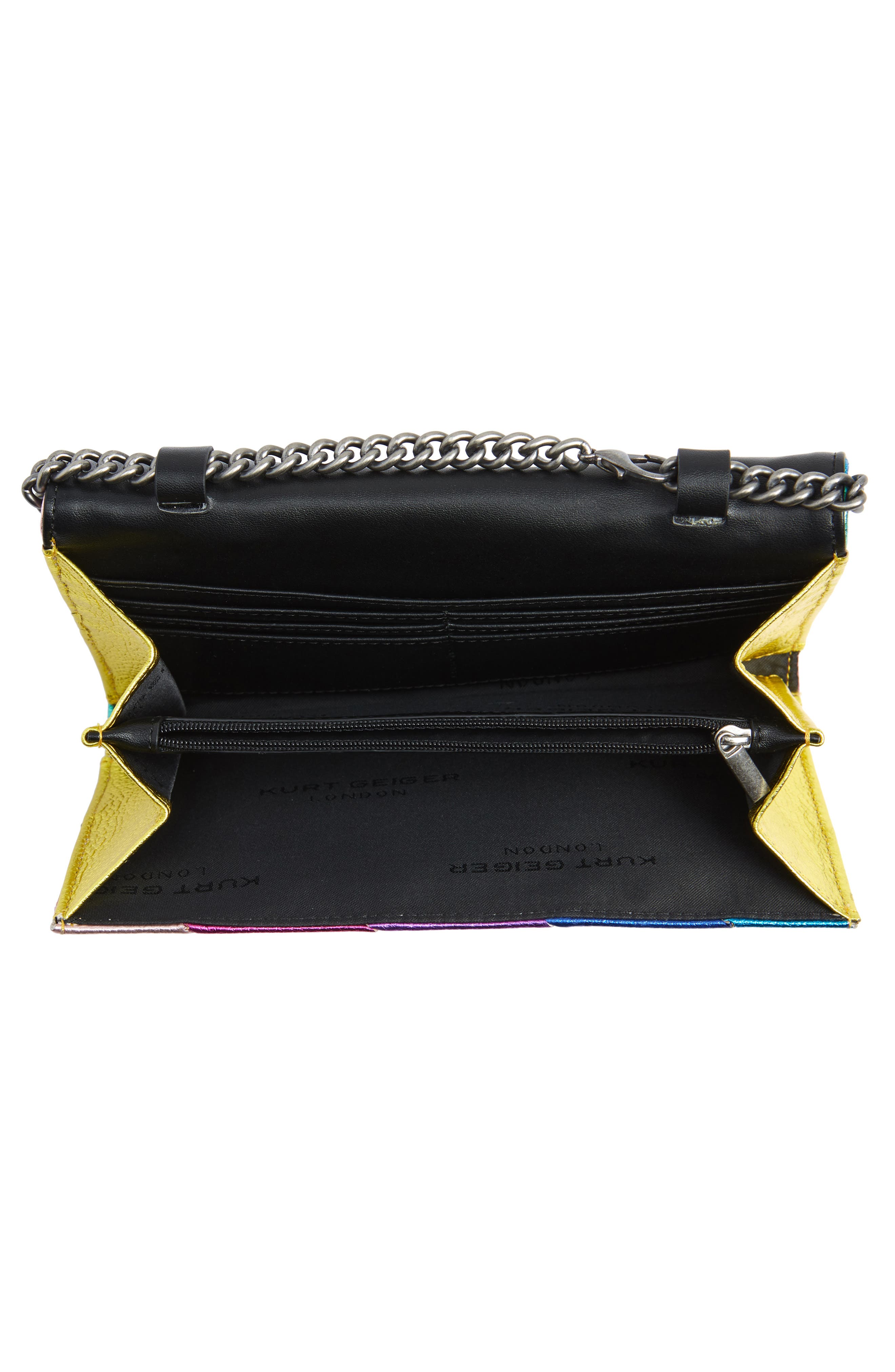 Kurt Geiger London Stripe Leather Chain Wallet | Nordstrom