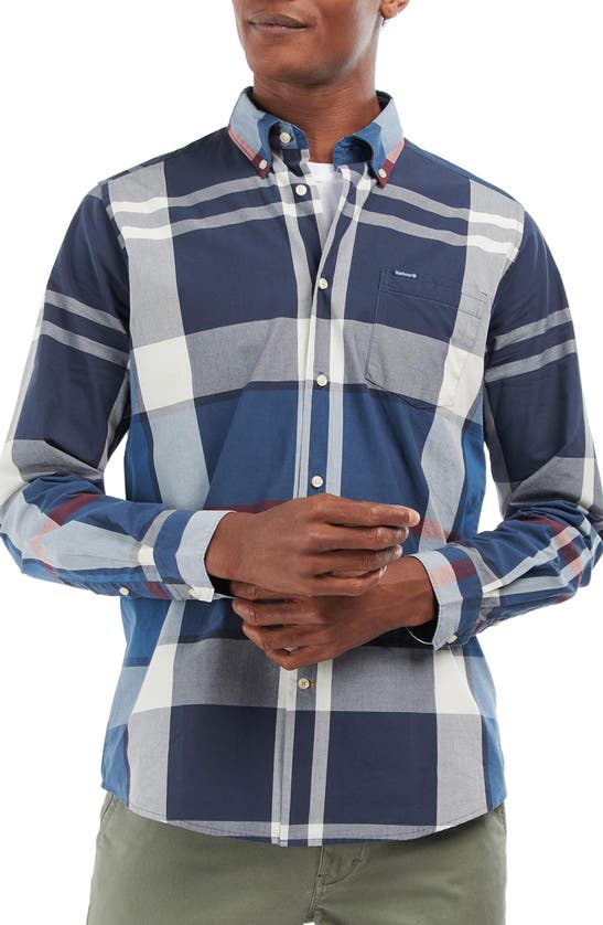 Barbour Harris Cotton Poplin Tartan Tailored Fit Button Down Shirt In ...