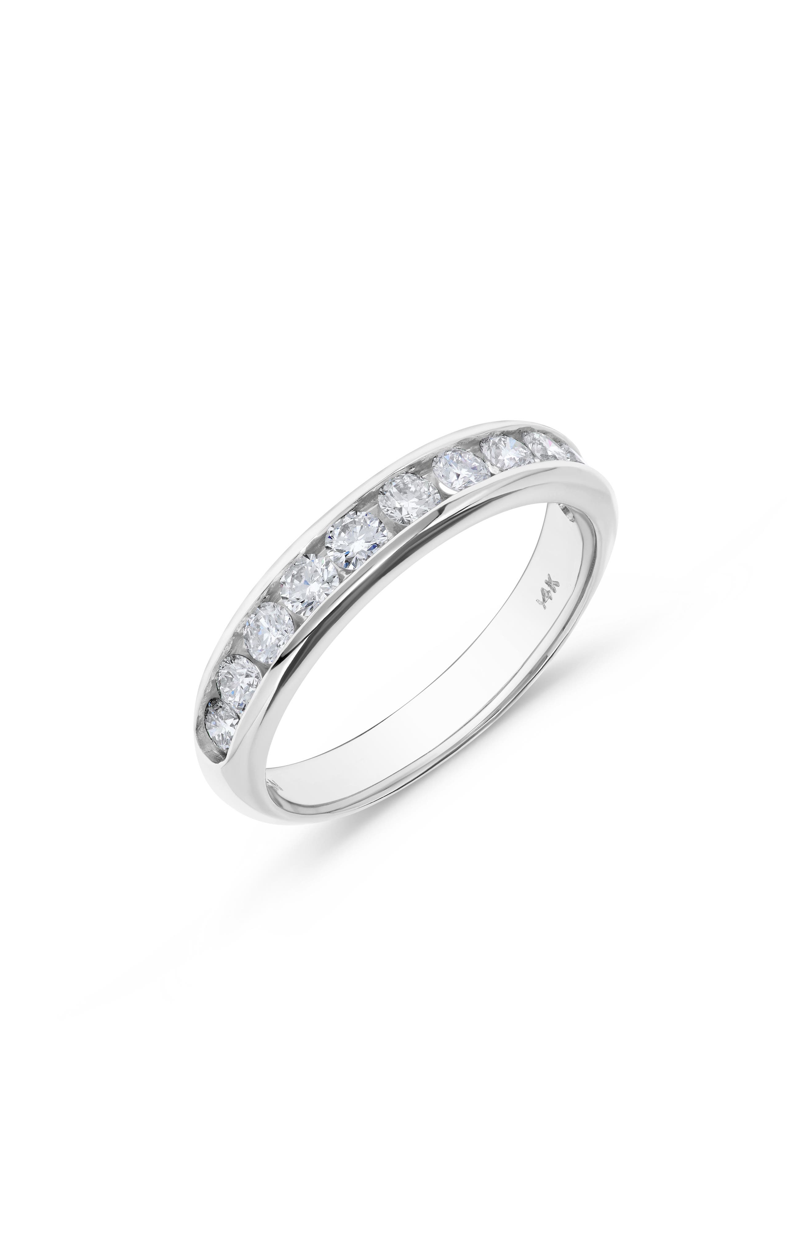 H.j. Namdar 14k White Gold Channel Set Round Diamond Band Ring | ModeSens