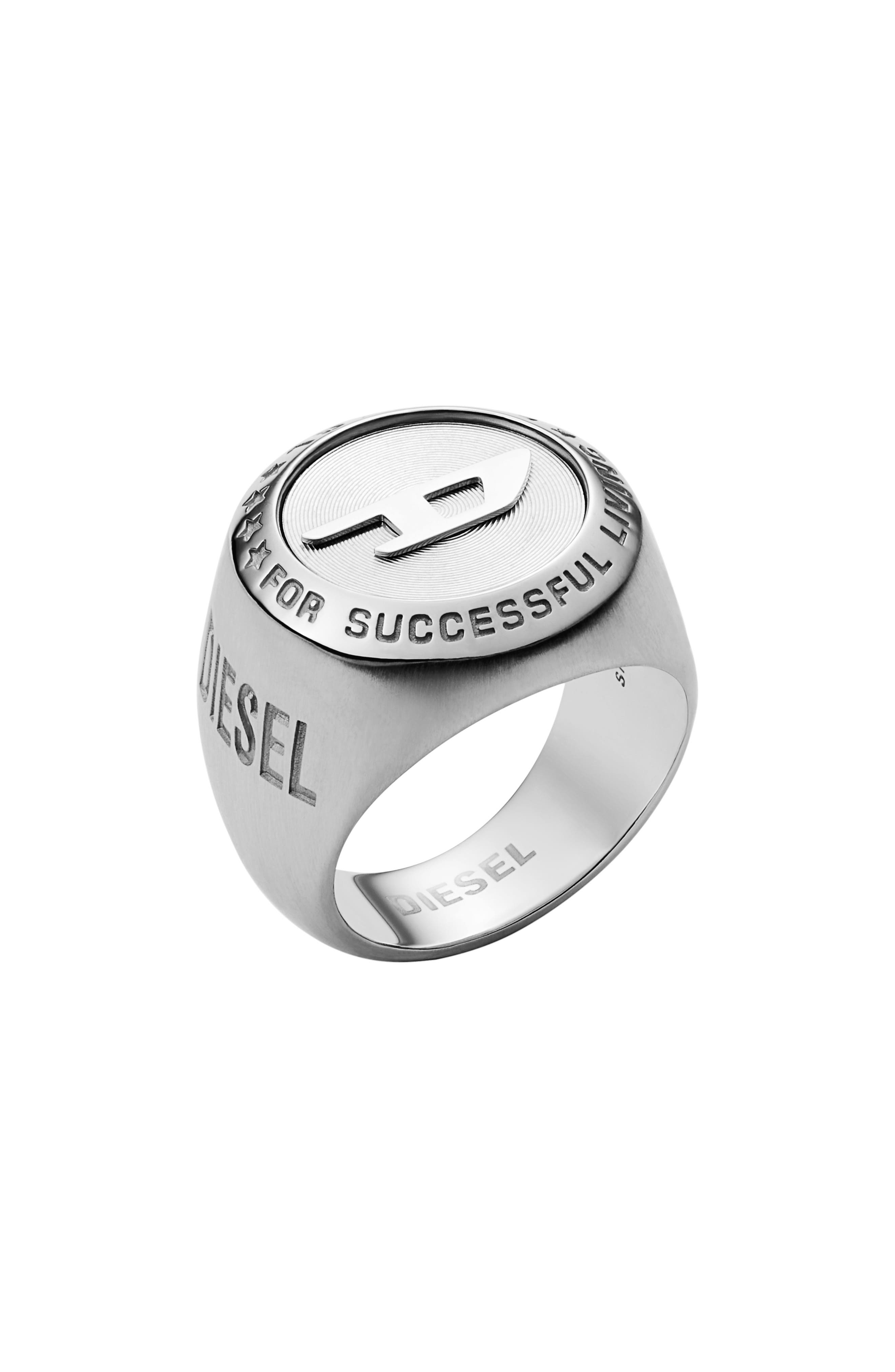 DIESEL® Men's Stainless Steel Logo Signet Ring | Nordstromrack