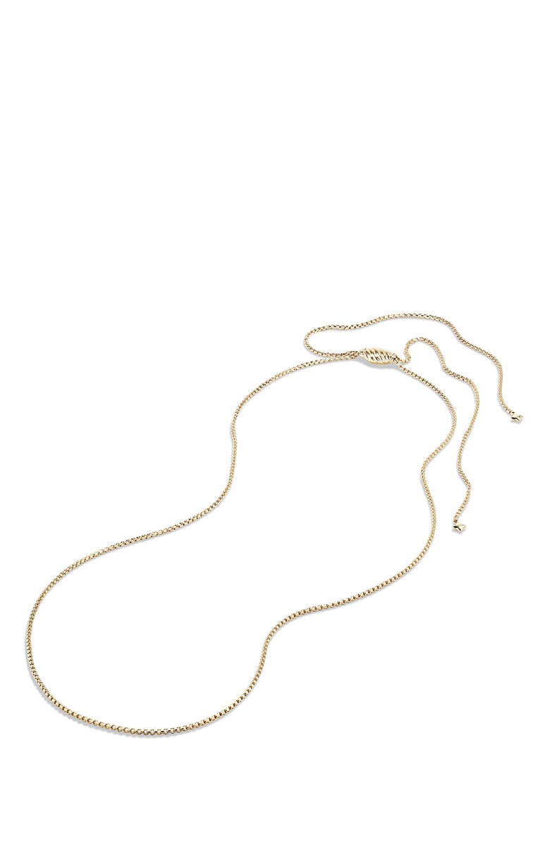 David Yurman Box Chain Slider Necklace in 18K Yellow Gold, 1.7mm ...