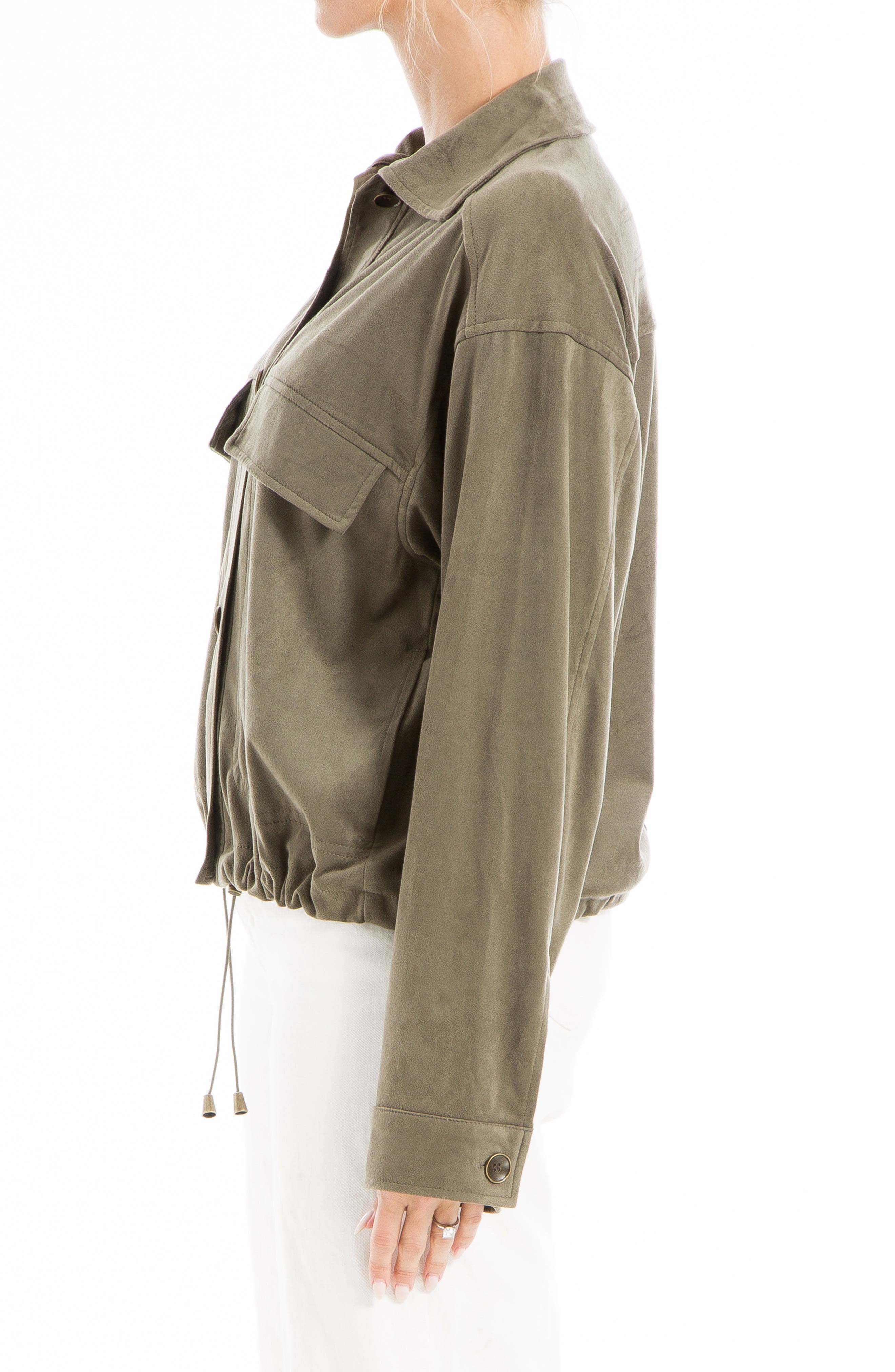 MAX STUDIO Faux Suede Bomber Jacket | Nordstromrack