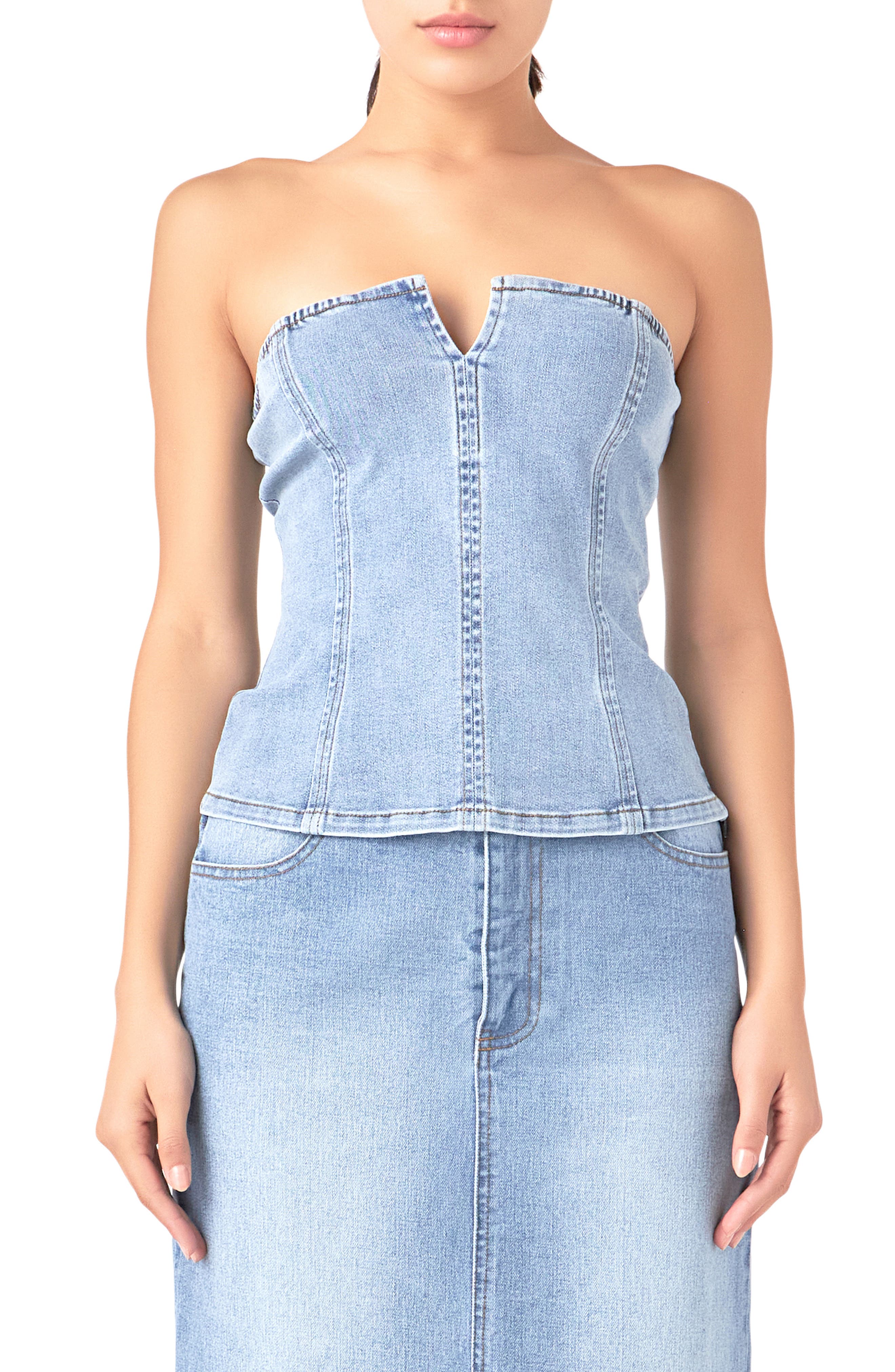Grey Lab Denim Tube Top | Nordstrom
