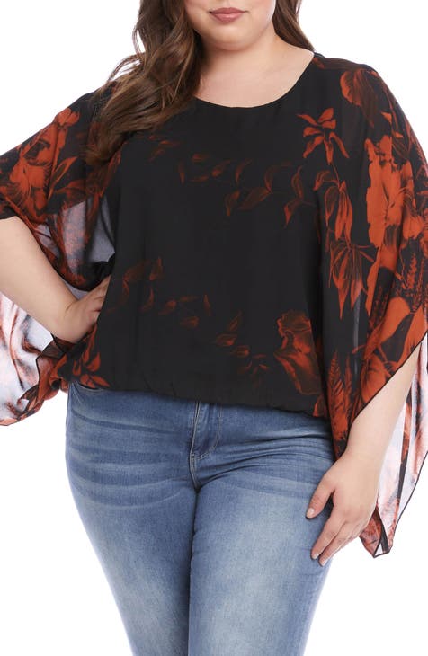 Wide Sleeve Blouse (Plus Size)