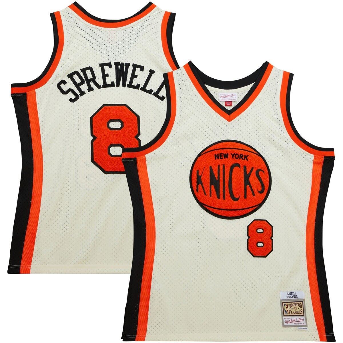 Mitchell & Ness Men's Mitchell & Ness Latrell Sprewell Cream New York ...
