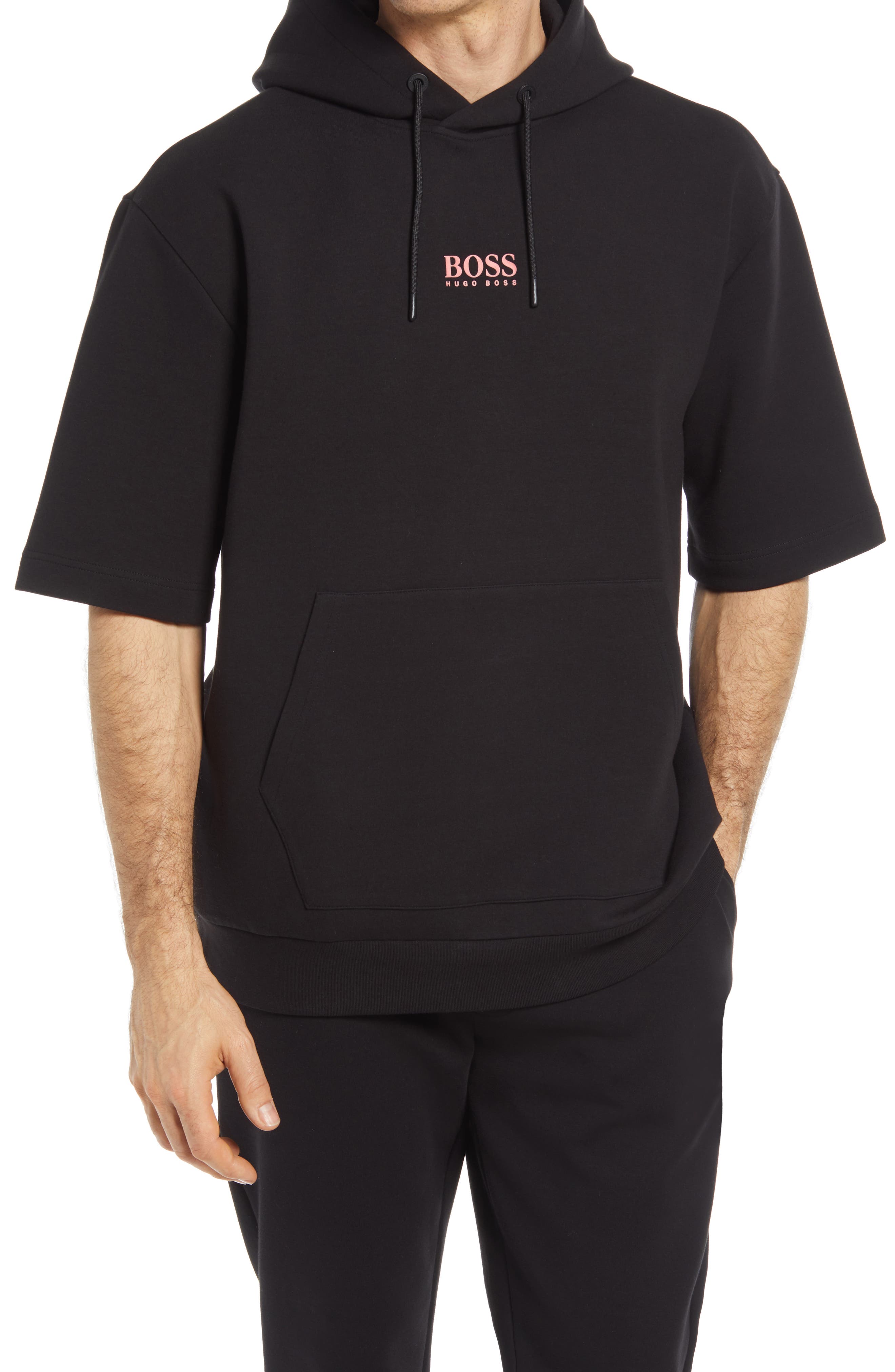 BOSS x NBA Wbounce Short Sleeve Hoodie | Nordstrom