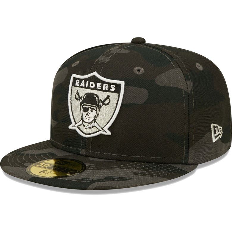 New Era Black Las Vegas Raiders Throwback Logo Camo 59fifty Fitted Hat | ModeSens