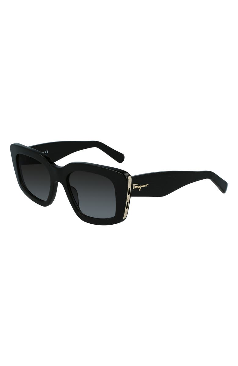 FERRAGAMO Gancini 52mm Rectangular Sunglasses | Nordstrom