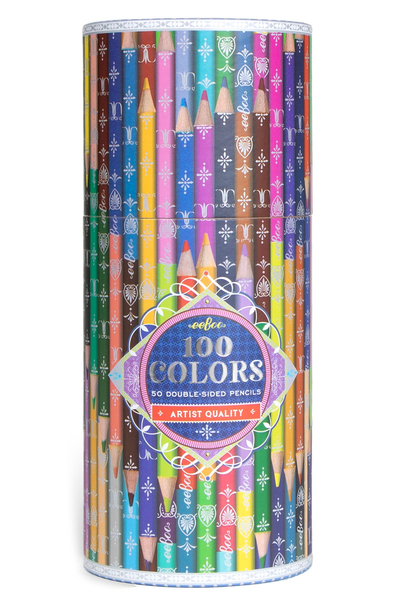 eeBoo 100 Color 50-Pack Double-Sided Color Pencils | Nordstrom