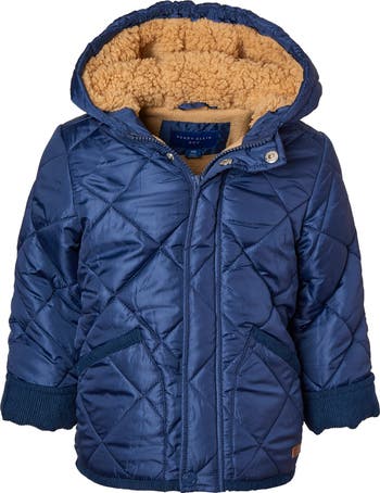 Perry Ellis Faux Shearling Lined Hood Quilted Jacket | Nordstromrack