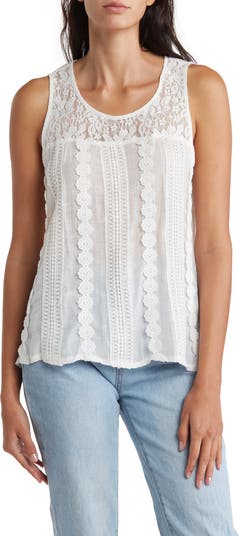 Forgotten Grace Mixed Media Crochet Lace Top | Nordstromrack