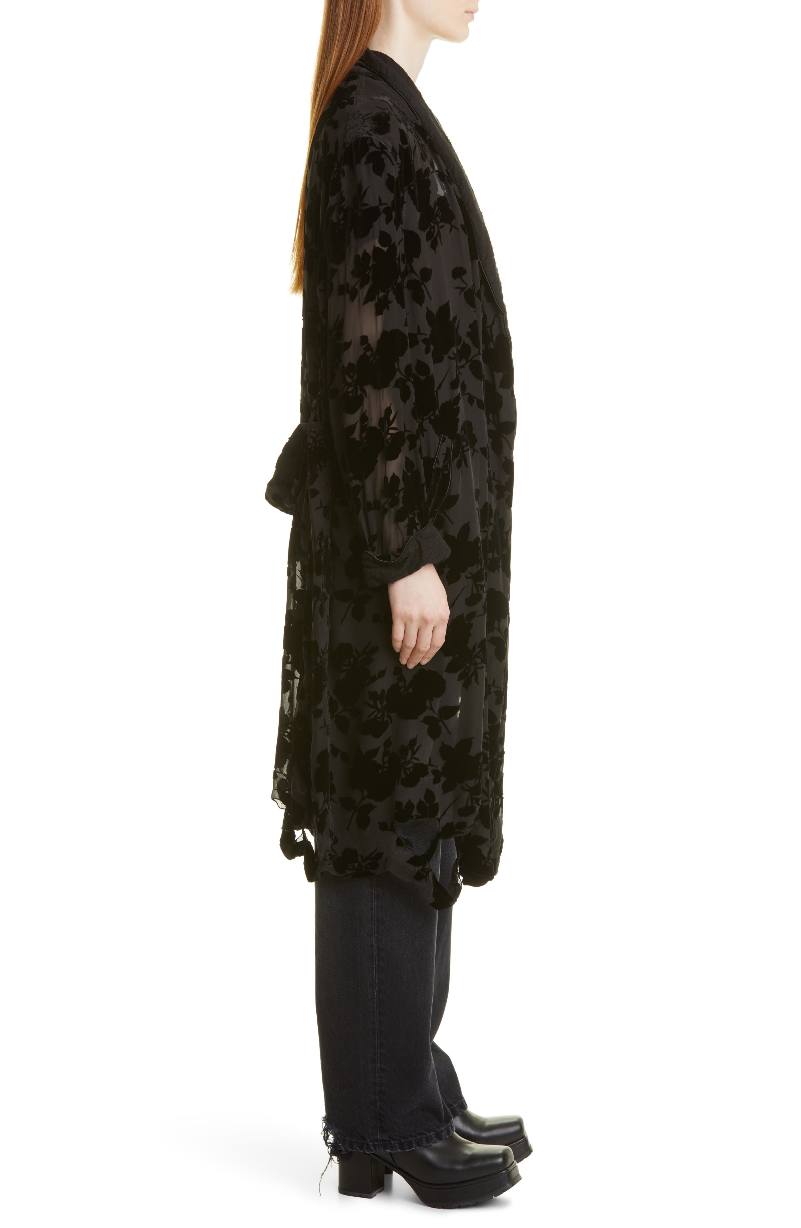 R13 Floral Flocked Distressed Robe | Nordstrom