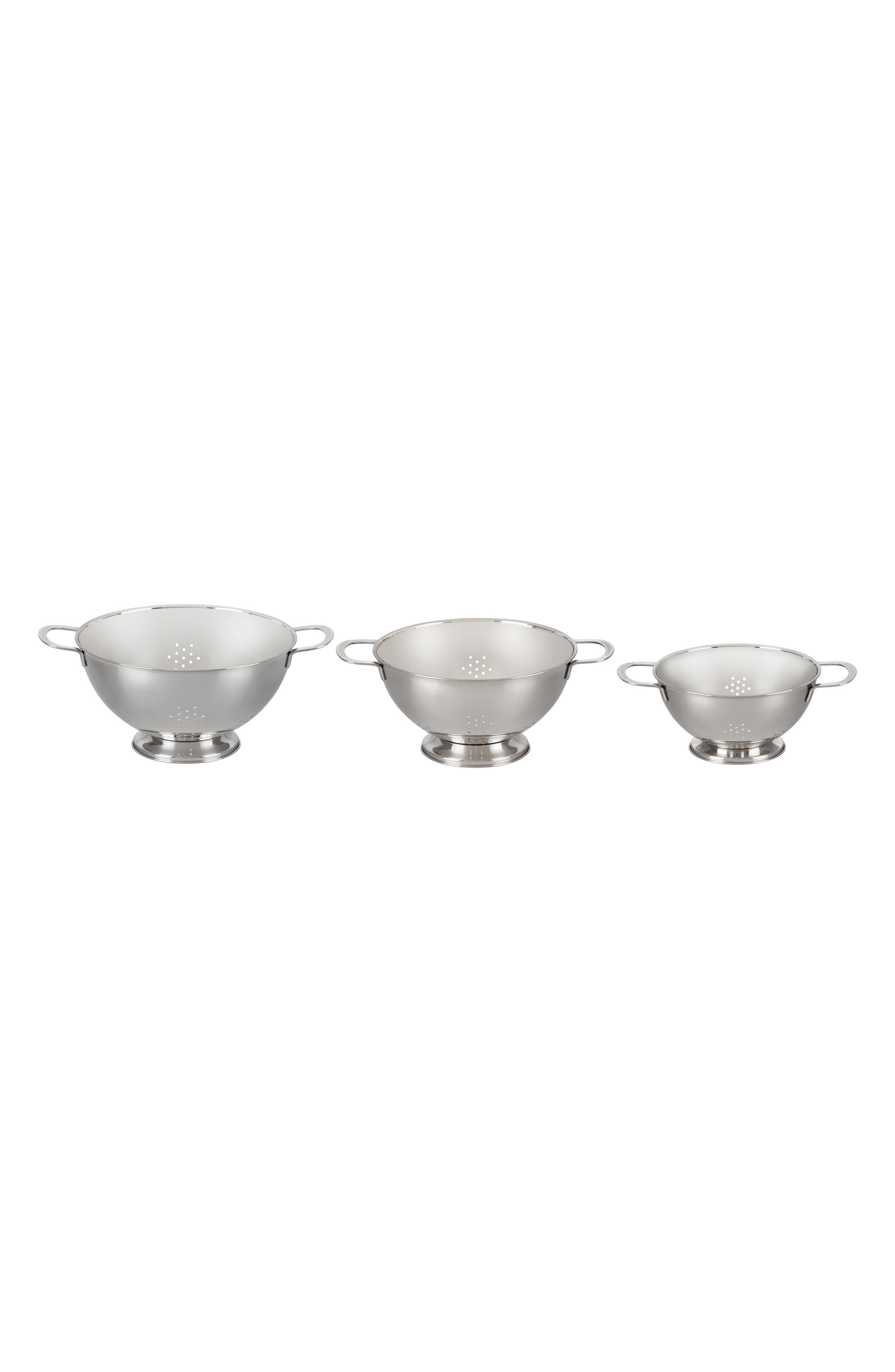 Le Creuset Set of 3 Stackable Stainless Steel Colanders | Nordstrom
