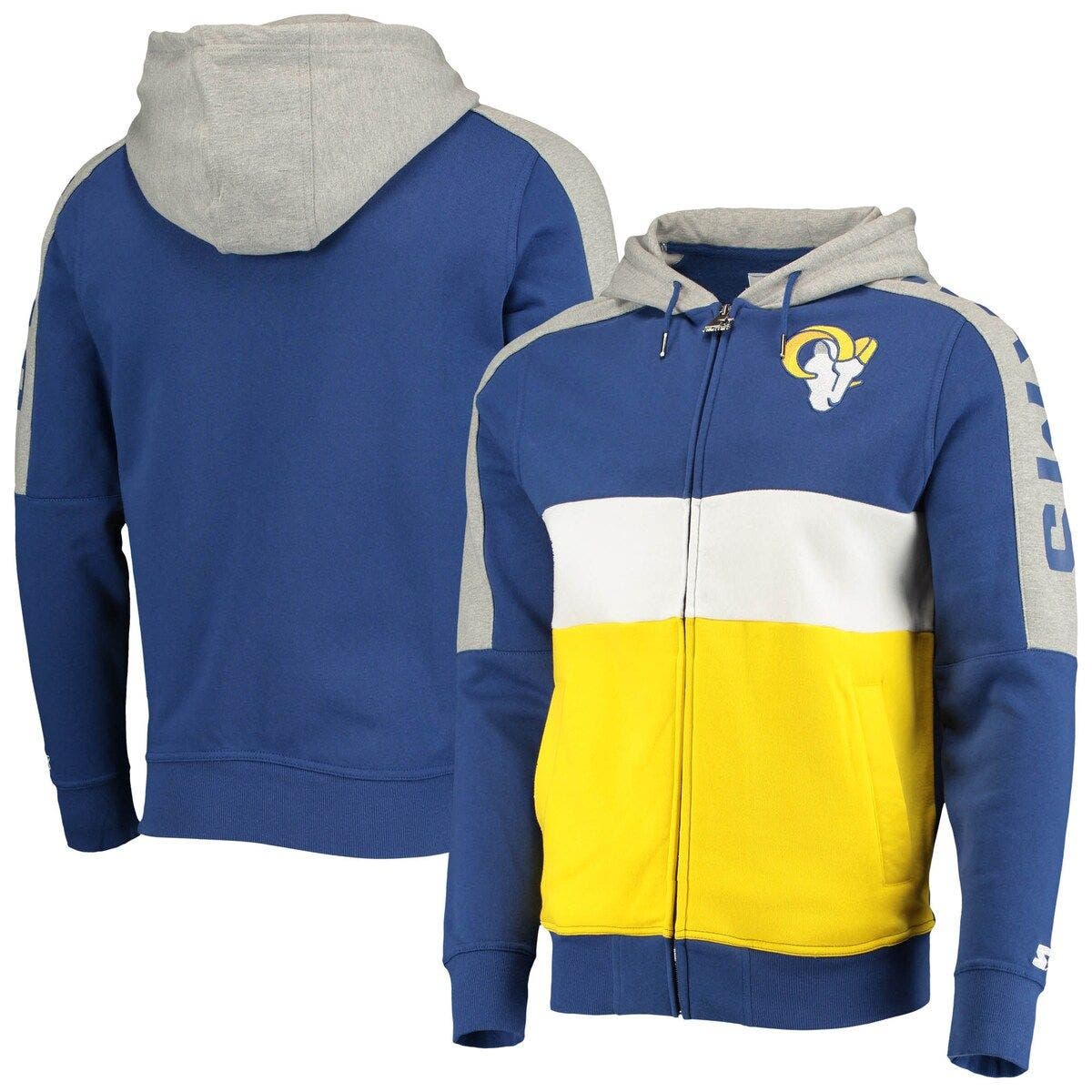 STARTER Men's Starter Royal/Gold Los Angeles Rams Playoffs Color Block ...
