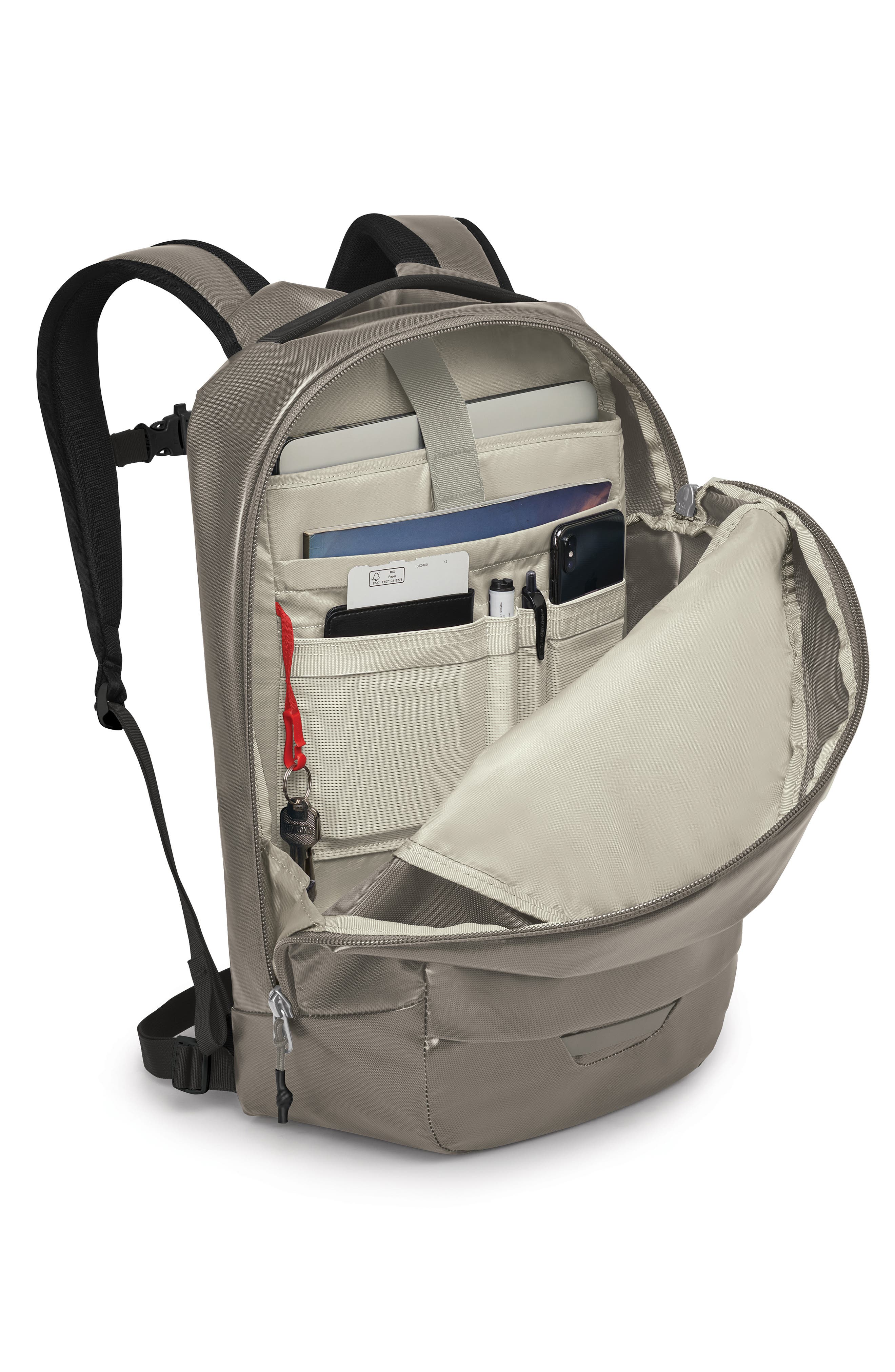 Osprey Transporter Panel Loader Backpack in Tan Concrete | Smart Closet