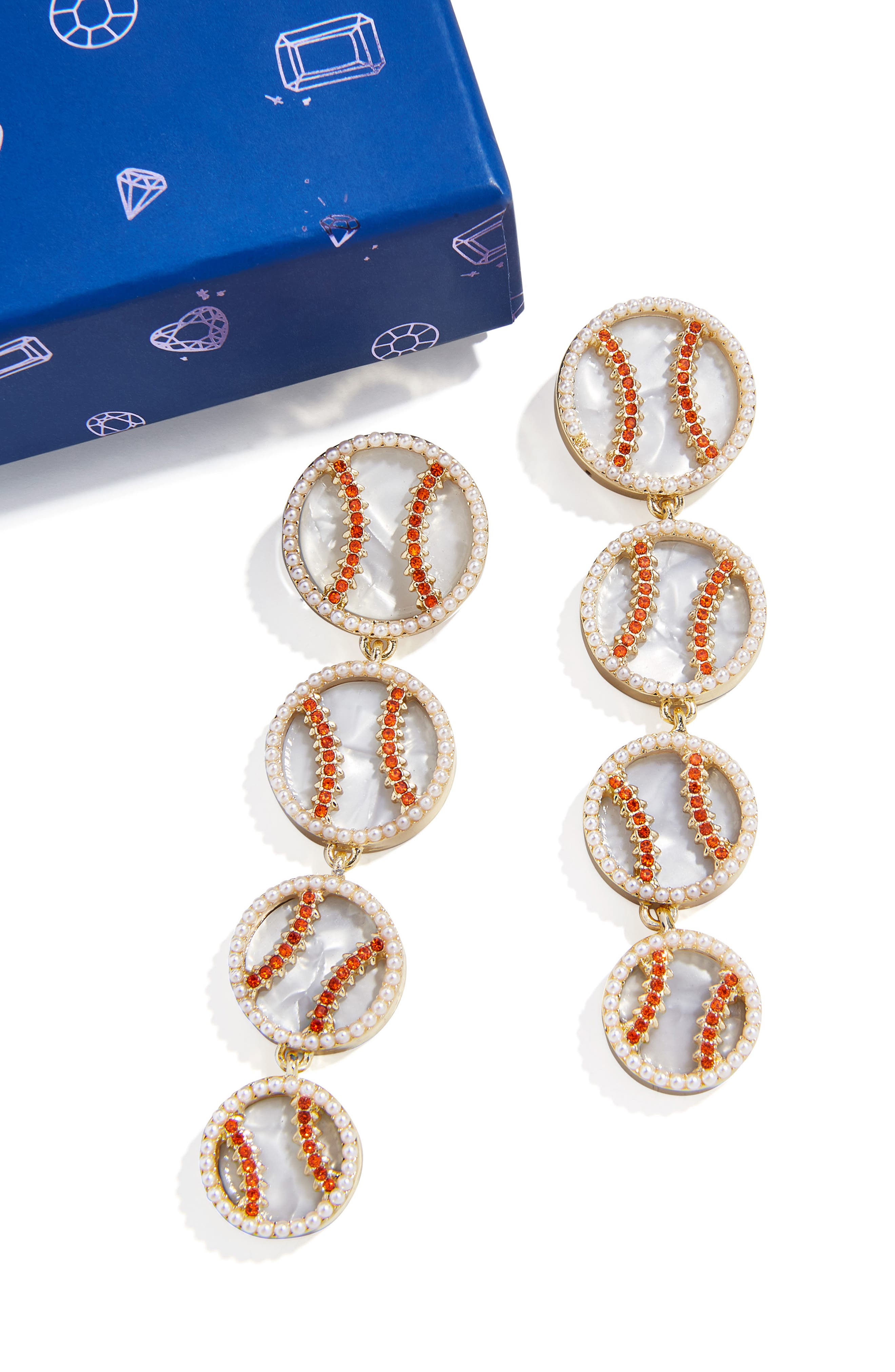 BaubleBar Baseball Linear Drop Earrings | Nordstrom