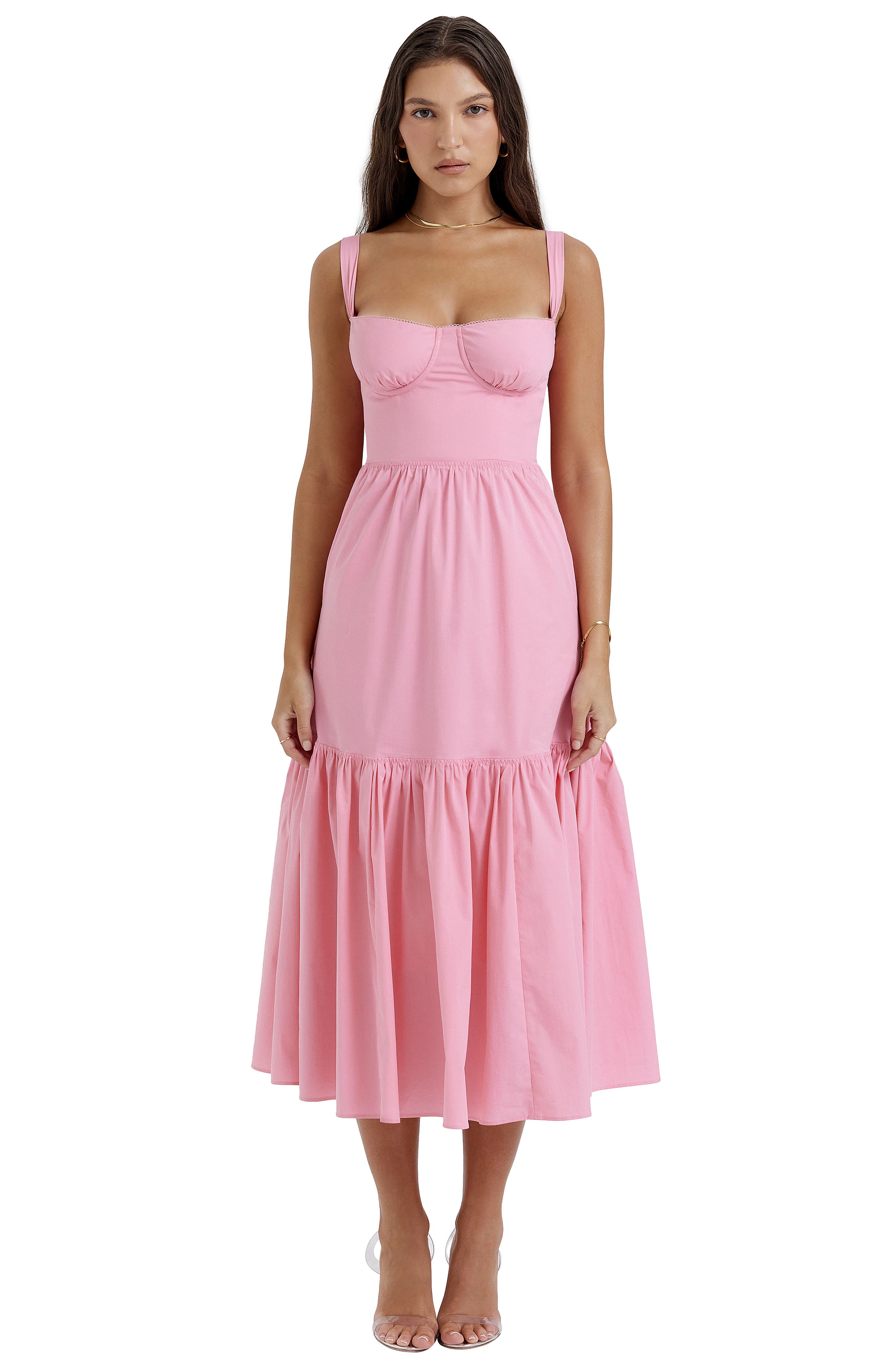 HOUSE OF CB Elia Floral Stretch Cotton Blend Corset Sundress | Nordstrom