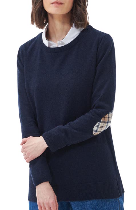 Pendle Elbow Patch Wool & Cotton Crewneck Sweater