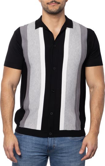 Spring + Mercer Stripe Short Sleeve Button-Up Polo Sweater | Nordstromrack