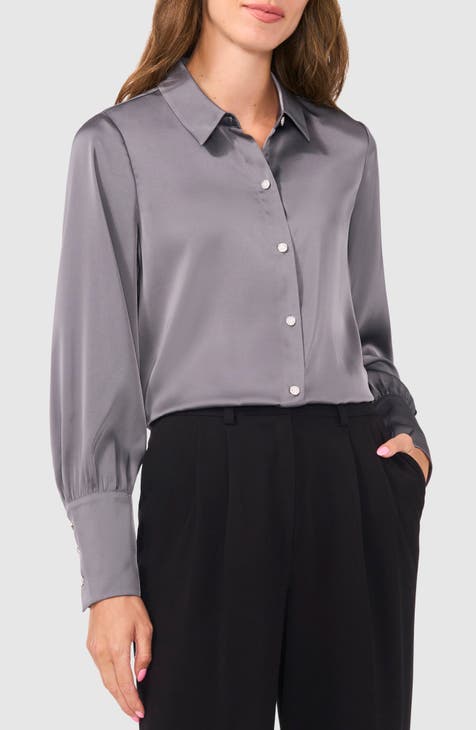 Women's Grey Button Up Tops | Nordstrom
