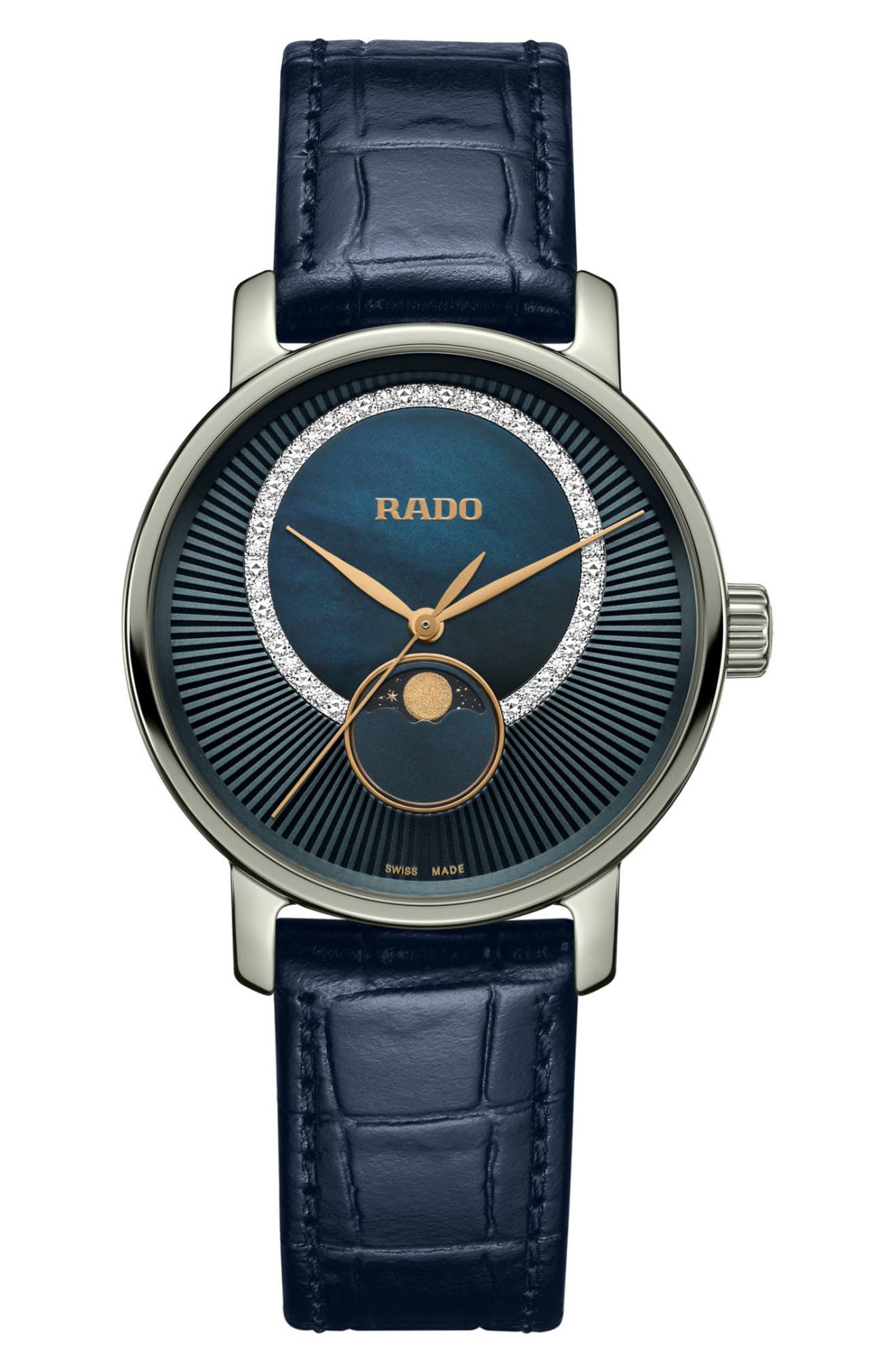 RADO Diamaster Ceramic Diamond Leather Strap Watch, 35mm x 42mm - 0 ...