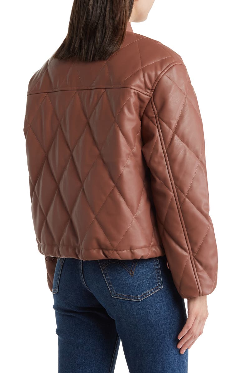 Vigoss Faux Leather Quilted Crop Jacket | Nordstromrack