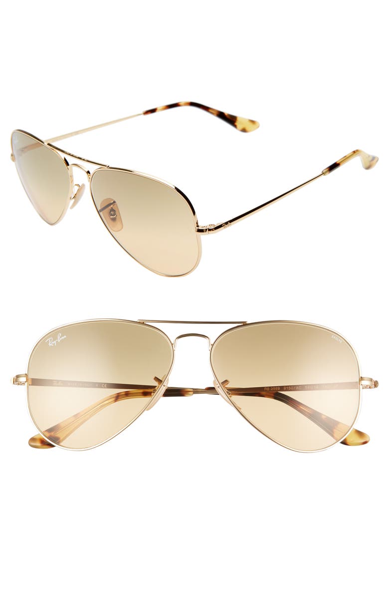 Ray Ban 58mm Polarized Photochromic Aviator Sunglasses Nordstrom