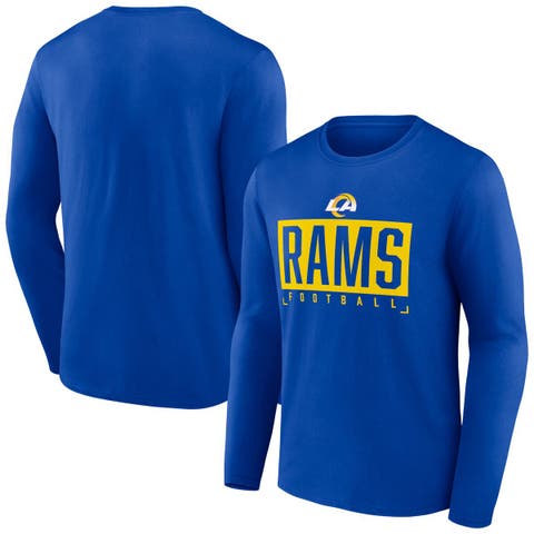 Men's Fanatics Branded Royal Los Angeles Rams Stack The Box Long Sleeve ...
