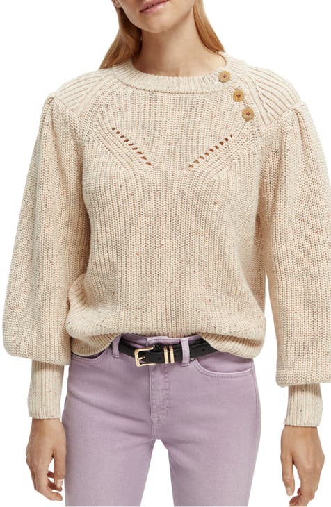 Blouson Sleeve Crewneck Sweater