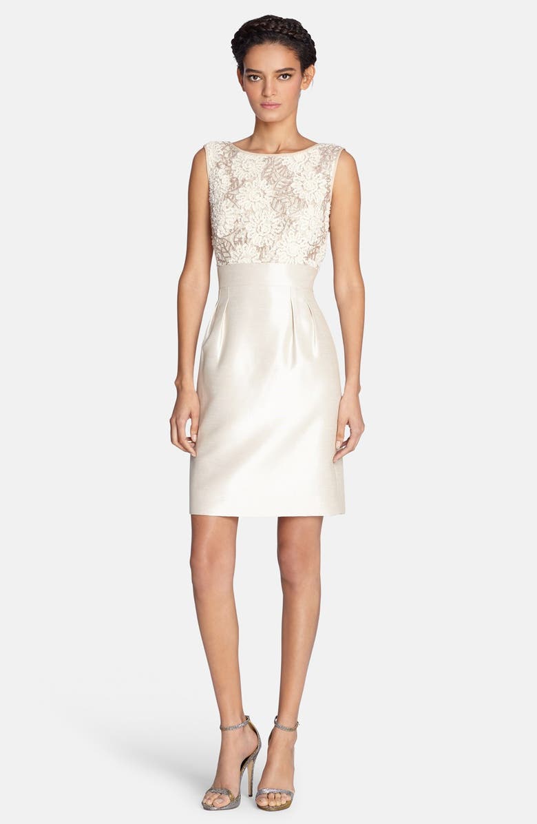 Tahari Lace & Shantung Sheath Dress (Regular & Petite) | Nordstrom Tahari Lace & Shantung Sheath Dress (Regular & Petite) | Nordstrom