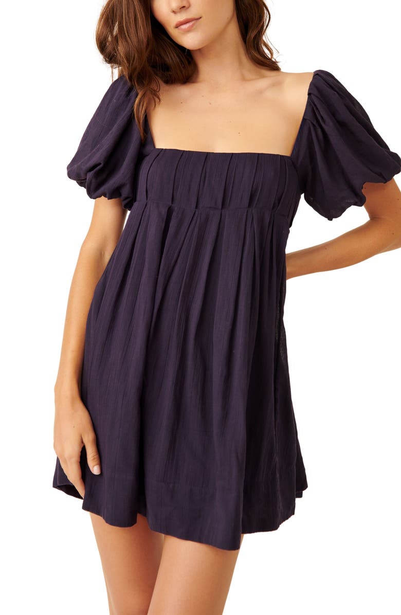 Free People free-est Marina Tie Back Cotton Crinkle Babydoll Dress ...