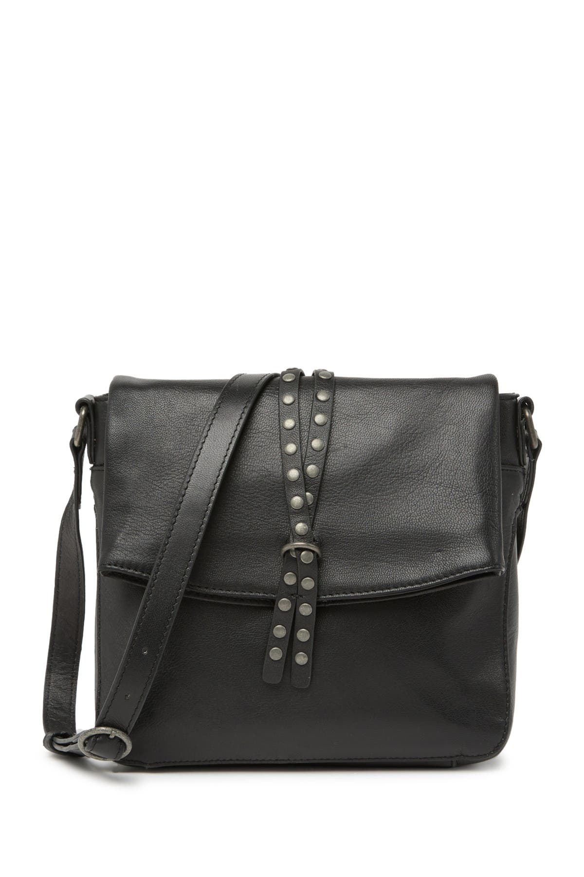 Lucky Brand Raldi Leather Studded Crossbody Bag In Black 01 | ModeSens