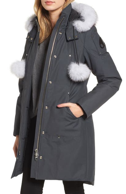 Moose Knuckles Stirling Down Parka With Genuine Fox Fur Trim In