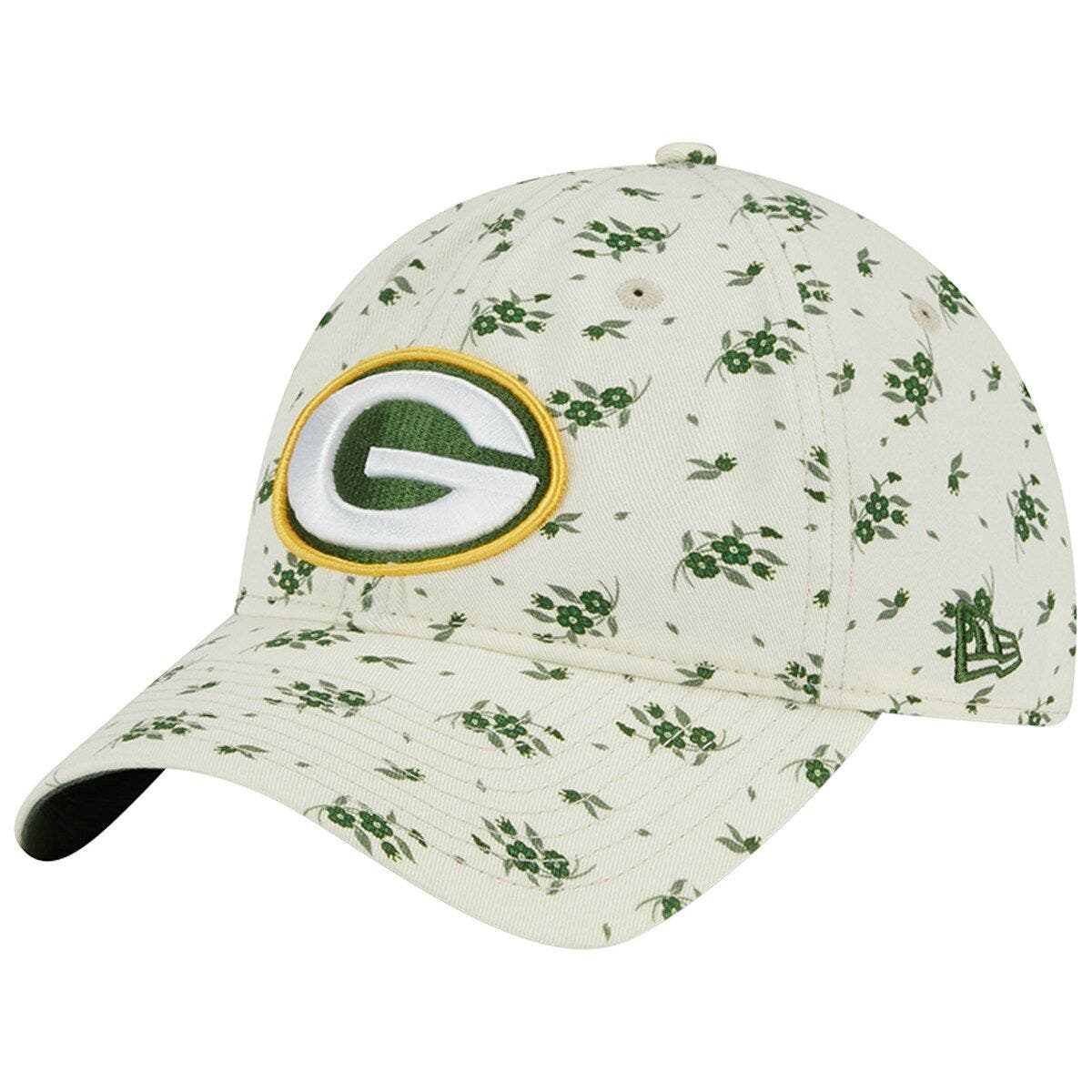 New Era Men's New Era Cream Green Bay Packers Bloom 9TWENTY Adjustable ...